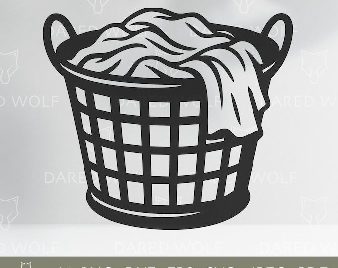 Digital Download Folded Clothes SVG, Black and White Laundry Drawing ...