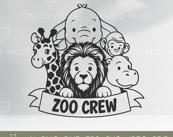 Zoo Crew SVG | Wild One SVG | Süße Tiere SVG | KinderGeburtstag Party ...