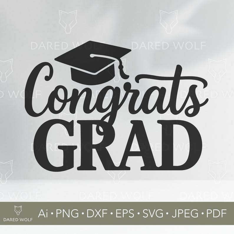 Congrats Grad Vector Art | Graduation SVG for Cricut and Silhouette ...