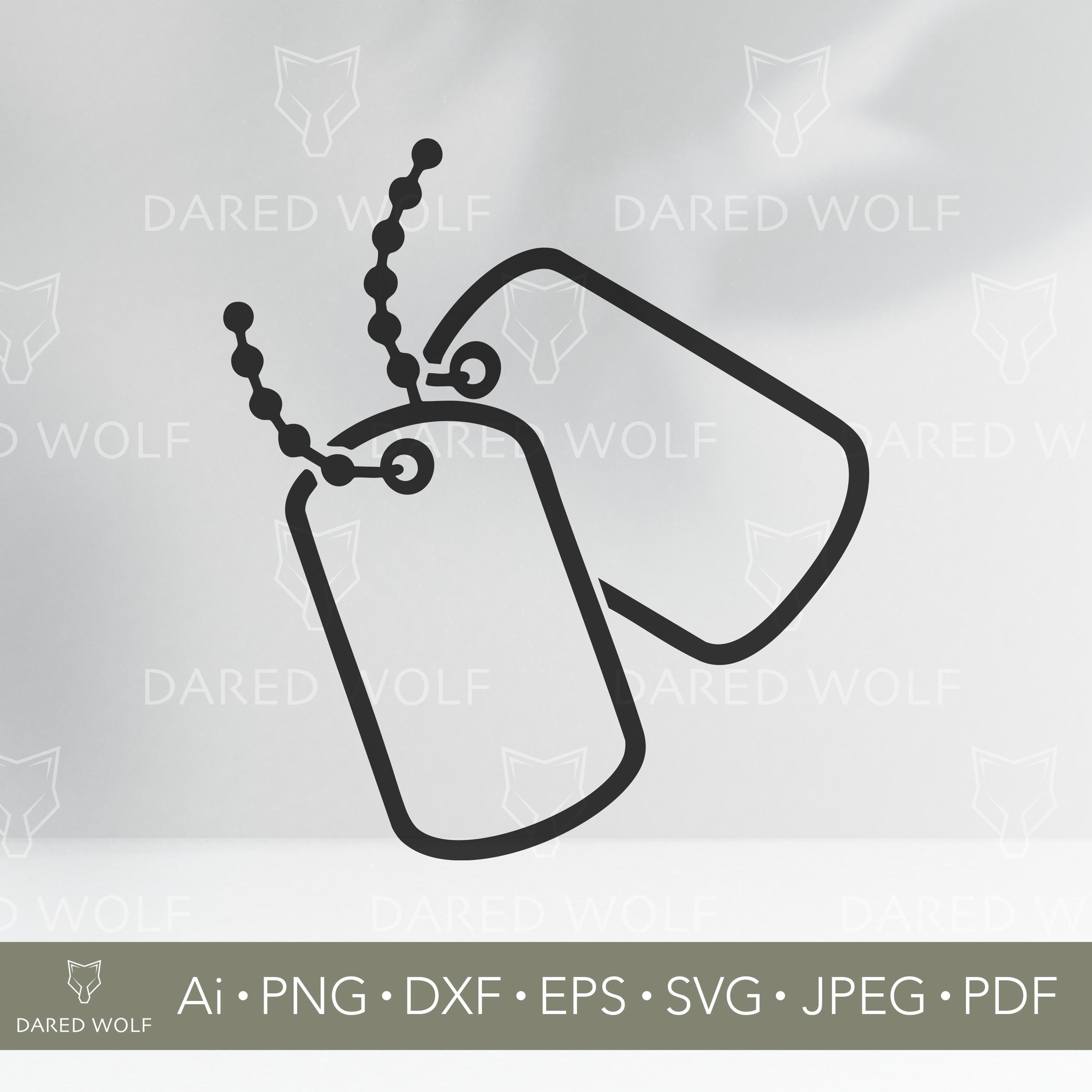 Military Dog Tag SVG Design: Patriotic Clipart for Cricut & Silhouette ...