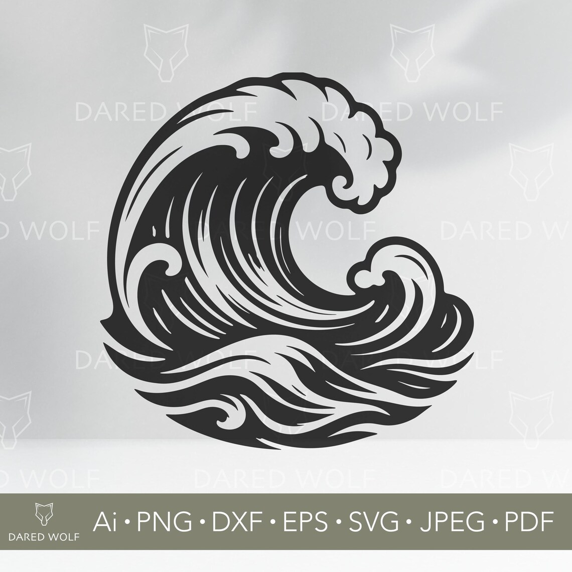 Wave SVG - Ocean Clipart - Bold Sea Wave Silhouette for Laser & Cricut ...