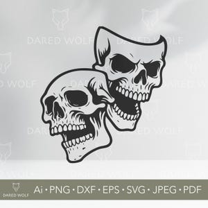 Skull Mask Vector Art | Gothic SVG for Cricut and Silhouette | Dual ...
