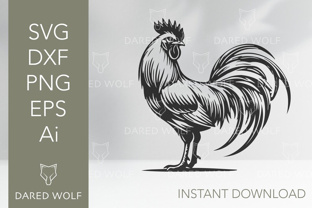Rooster Vector Art | Farm Animal SVG for Cricut and Silhouette | Rustic ...