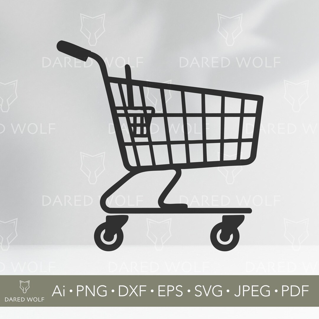 Shopping Cart SVG: Grocery Trolley Clipart, Retail Vector (digital File ...