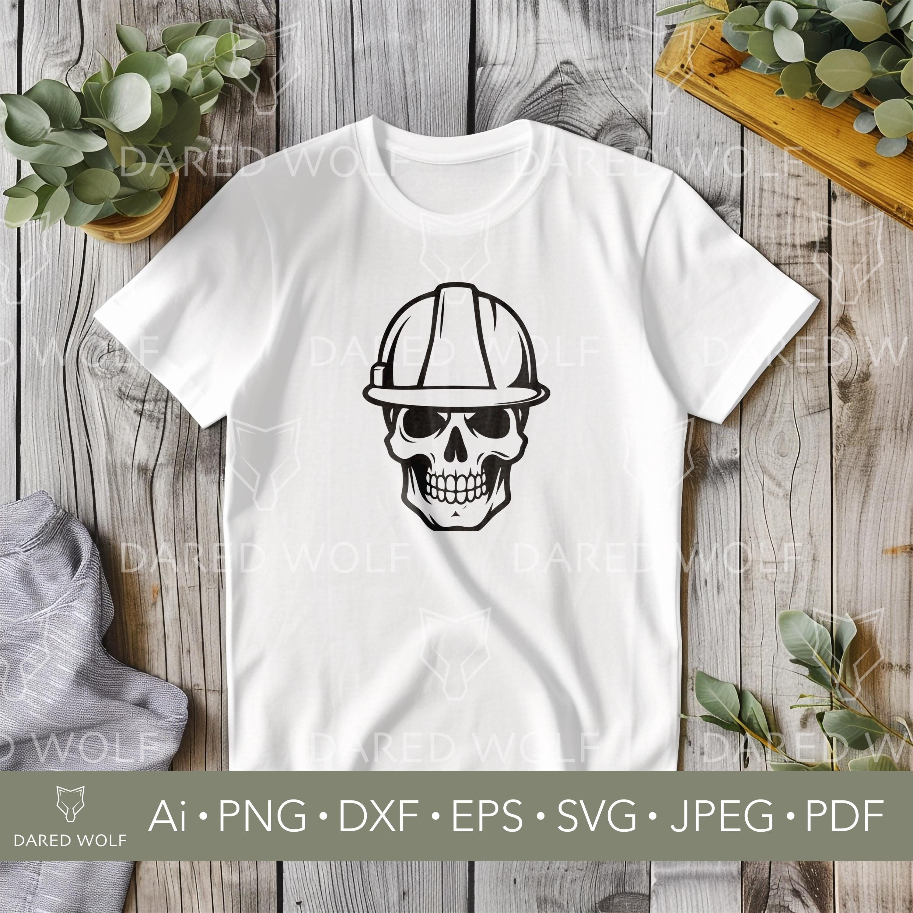 Construction Skull SVG: Funny Builder Clipart for Cricut & Silhouette ...