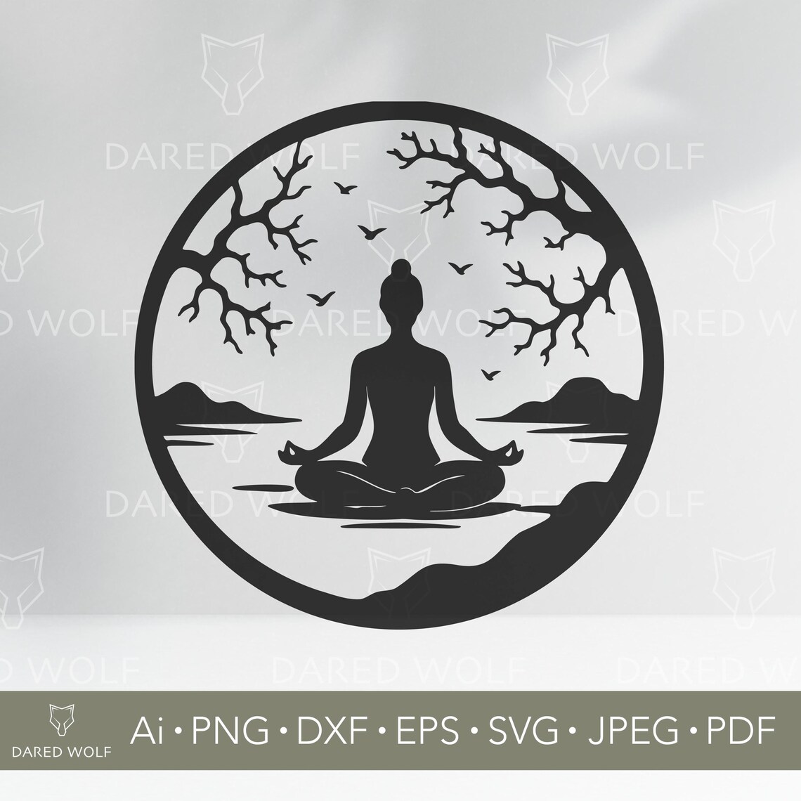 Yoga Meditation Vector Art | Zen Woman SVG for Cricut and Silhouette ...