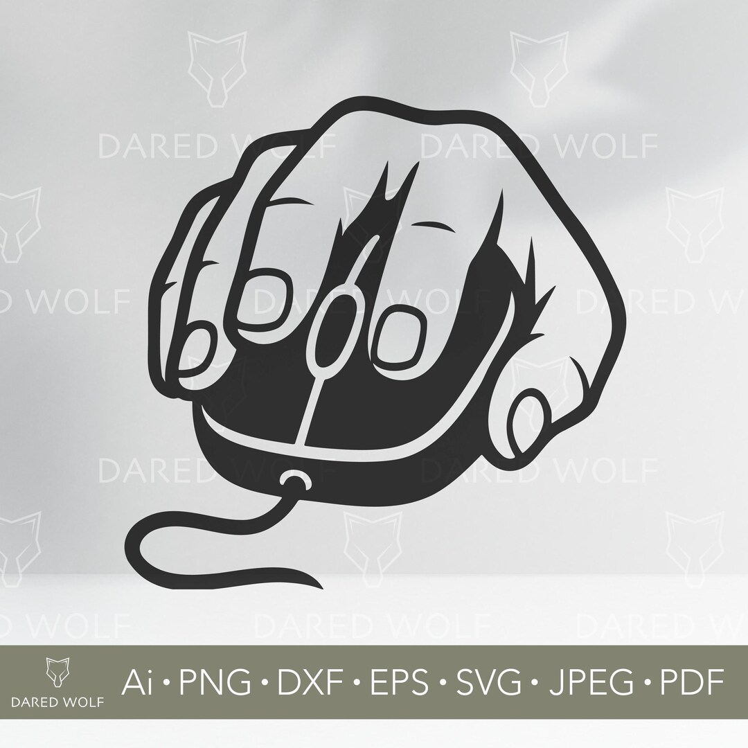 Computer Mouse Clipart SVG: Hand Holding Mouse Vector Design (digital ...