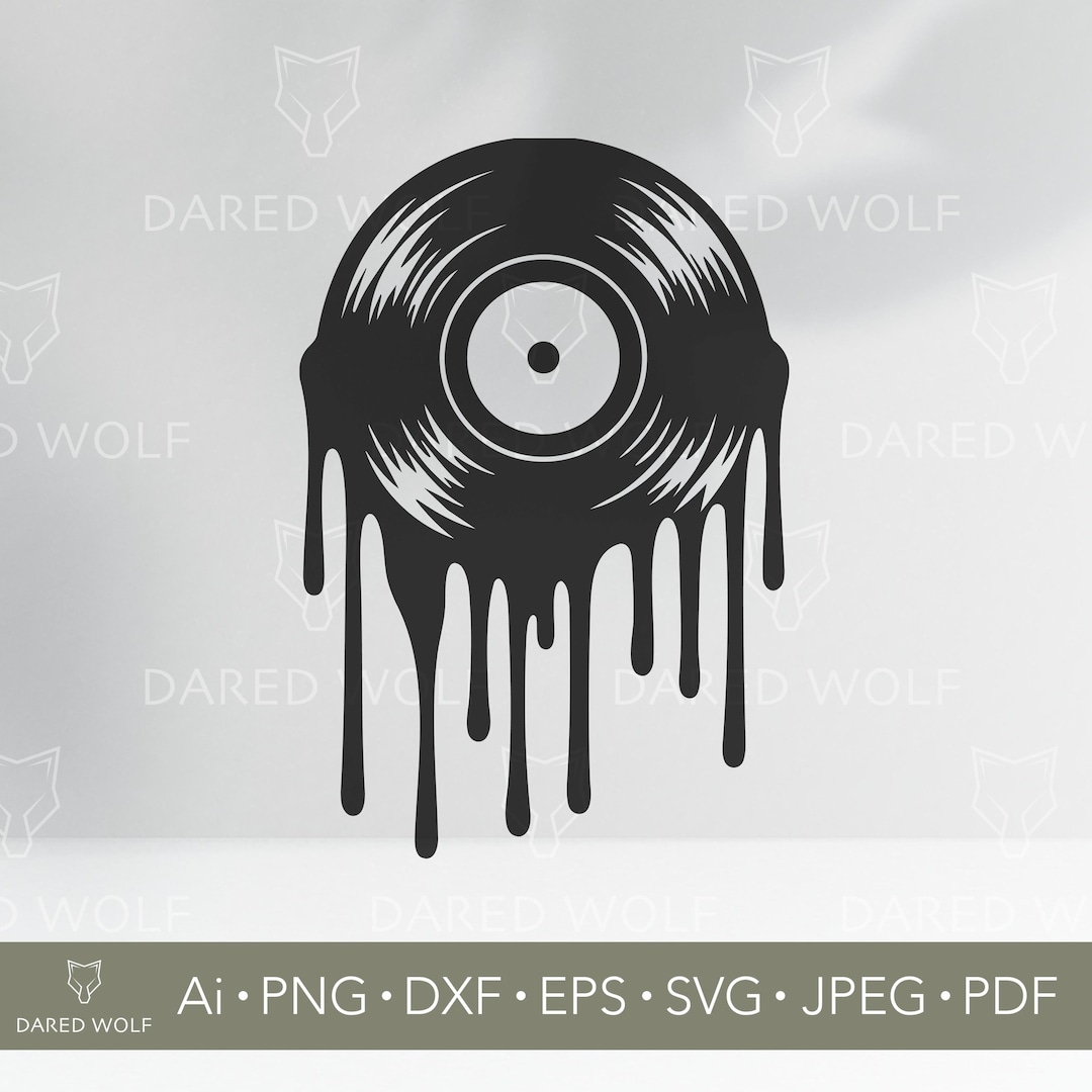 Melting Vinyl Record SVG | Retro Music Clipart for Cricut and ...