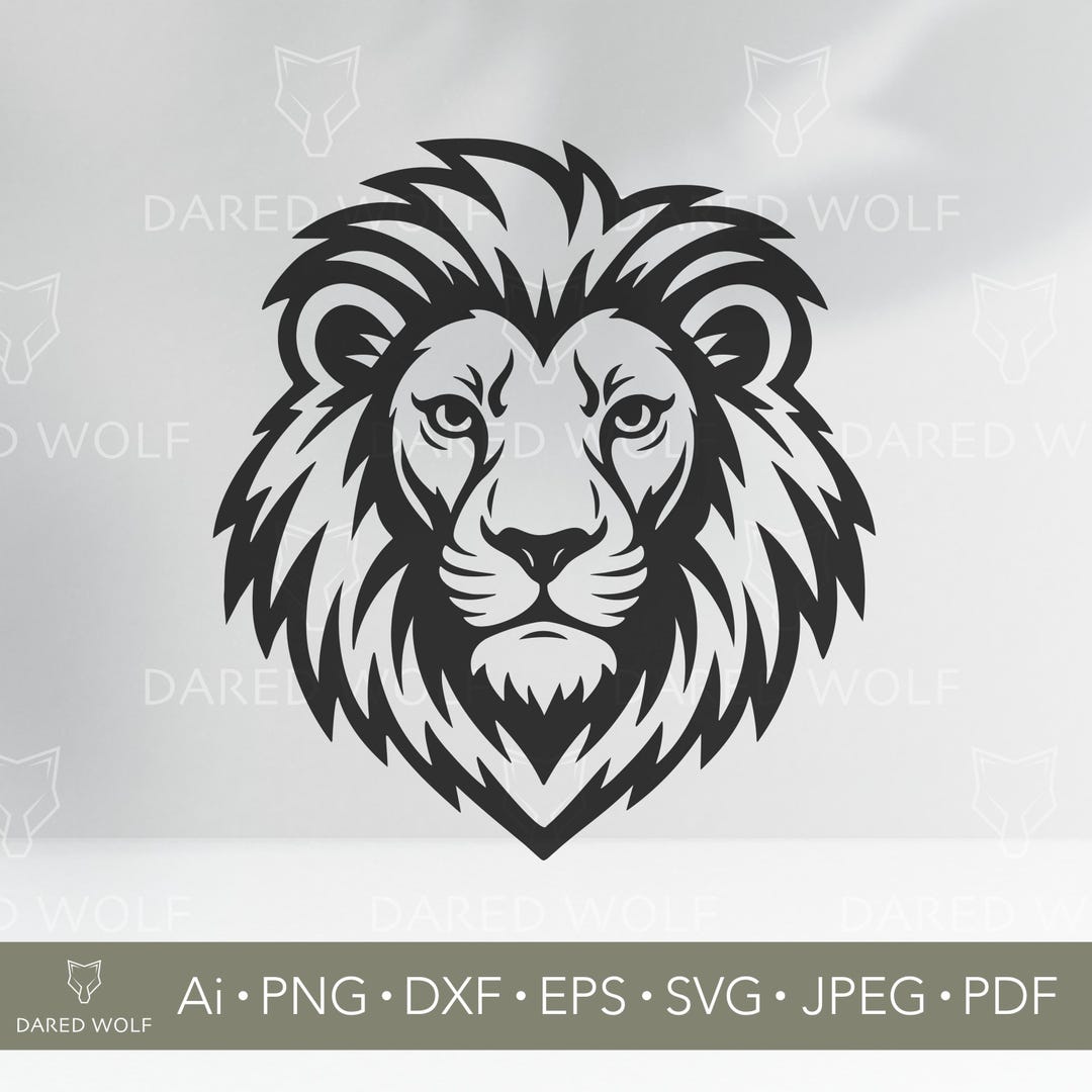 Lion Head Vector Art: Majestic Lion SVG, Cricut & Silhouette (digital ...