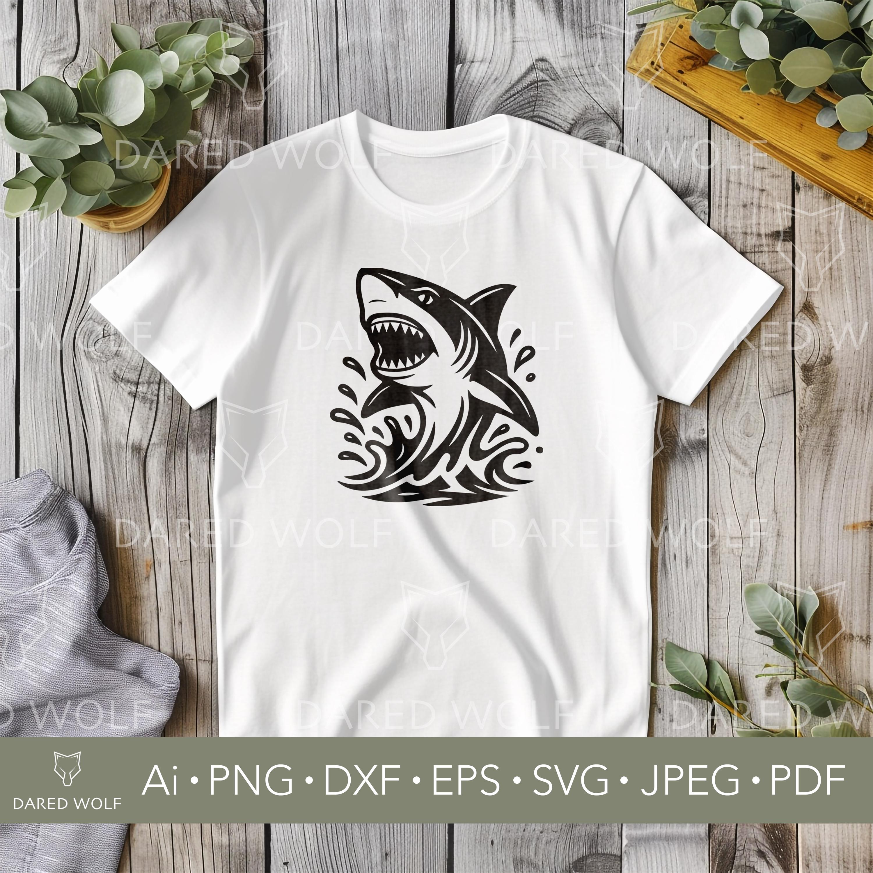 Shark Vector Art | Fierce White Shark SVG for Cricut and Silhouette ...