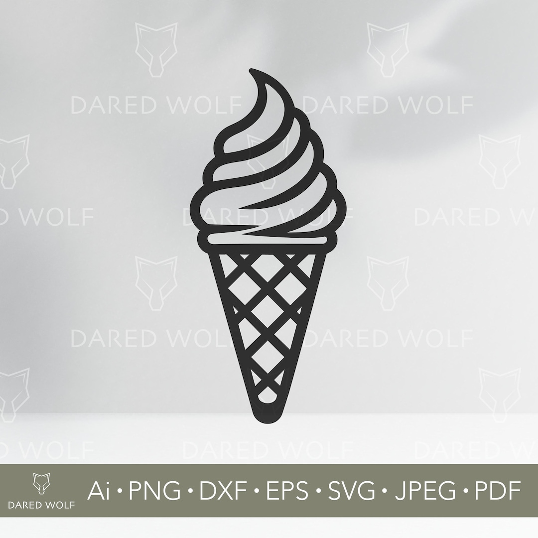 Soft Serve Ice Cream Vector Art: Summer Dessert SVG (digital File) - Etsy