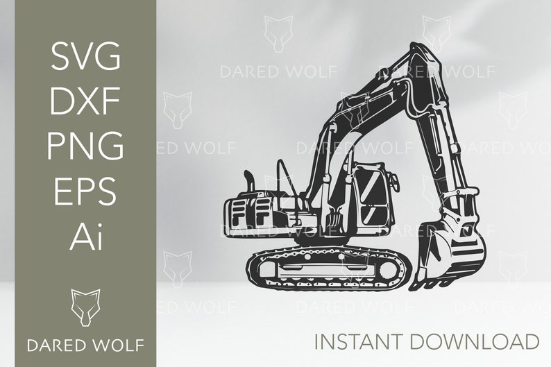 Excavator Vector Cut File | Excavator Clipart | Excavator Svg | PNG Eps ...