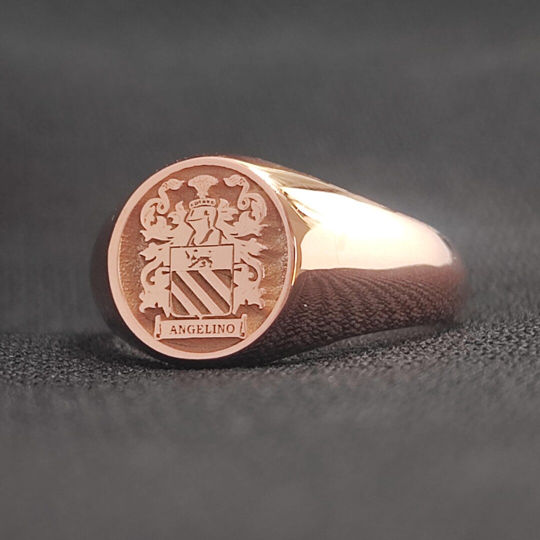 Square Coat of Arms Ring, Family Crest Ring, Wax Seal Ring, Custom ...