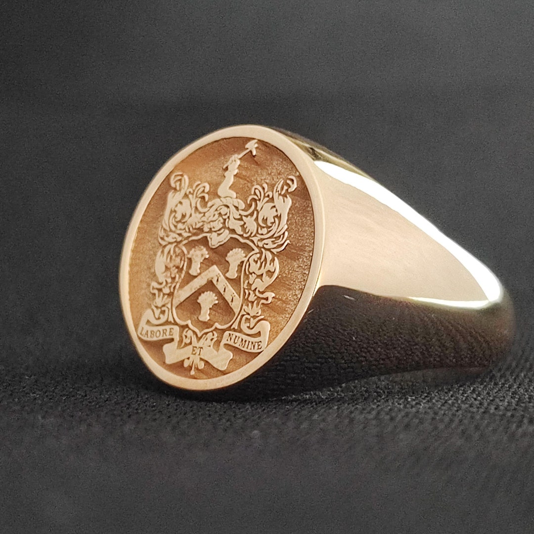 Customized Family Logo Rings Unique Family Crest Rings,handmade Family ...
