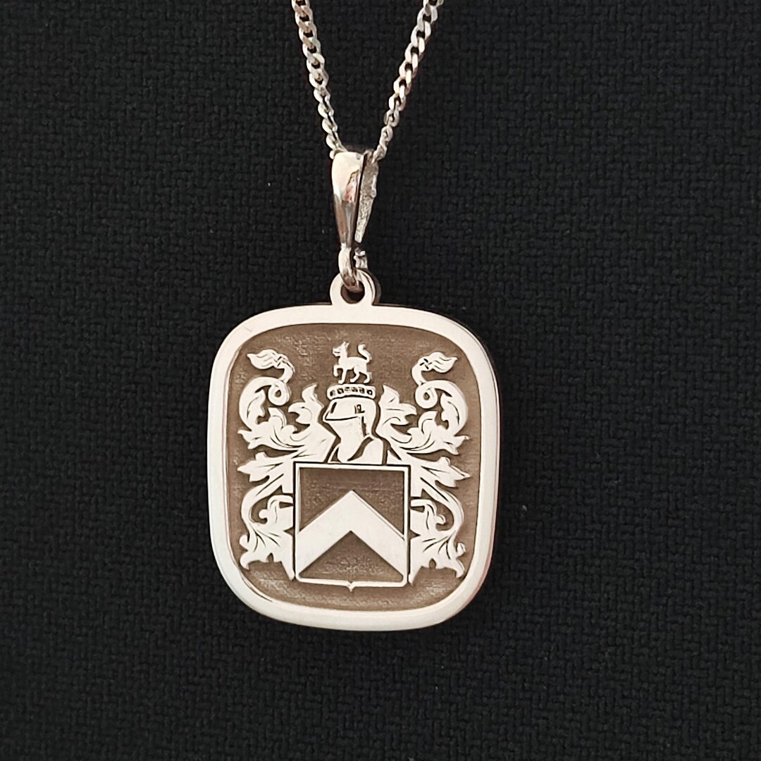 Coat of Arms Pendant, Family Crest Pendant, Custom Signet Pendant ...