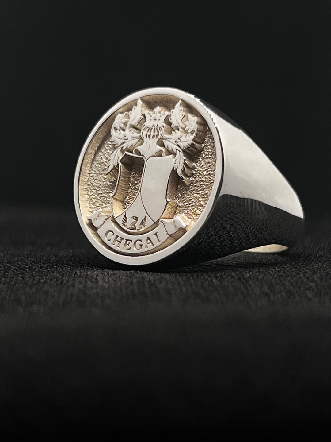 Crest Ring, Family Crest Signet Ring Christmas Gift, Coat of Arms Ring ...