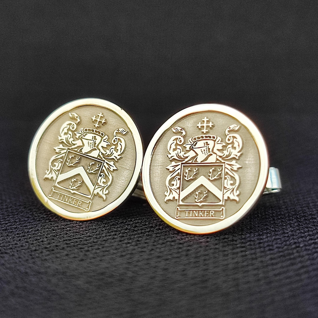 Coat of Arms Cufflinks, Family Crest Cufflinks, Custom Signet Cufllinks ...