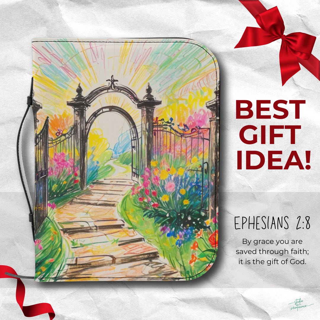 Ephesians 2:8 PU Leather Bible Cover With Handle, Multiple Sizes ...