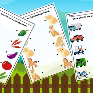 Fun Matching Picture Worksheets for Kids – Educational Activity Book ...