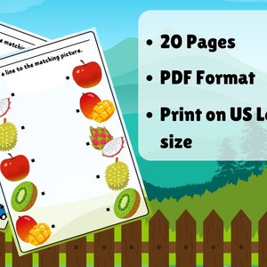 Fun Matching Picture Worksheets for Kids – Educational Activity Book ...