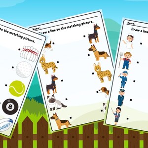 Fun Matching Picture Worksheets for Kids – Educational Activity Book ...