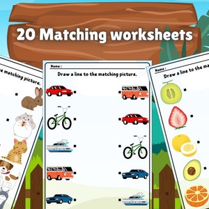 Fun Matching Picture Worksheets for Kids – Educational Activity Book ...