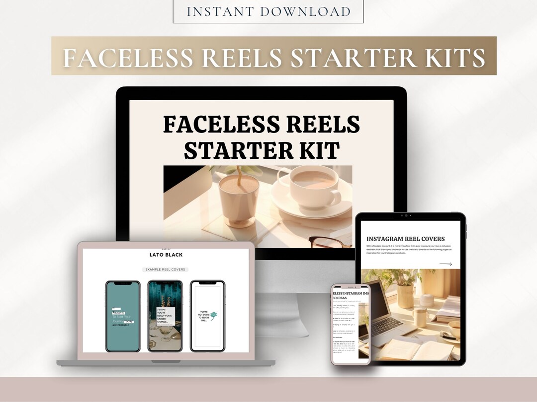 Faceless Reels Starter Kit, Instagram, Tiktok, Facebook Faceless Reels ...