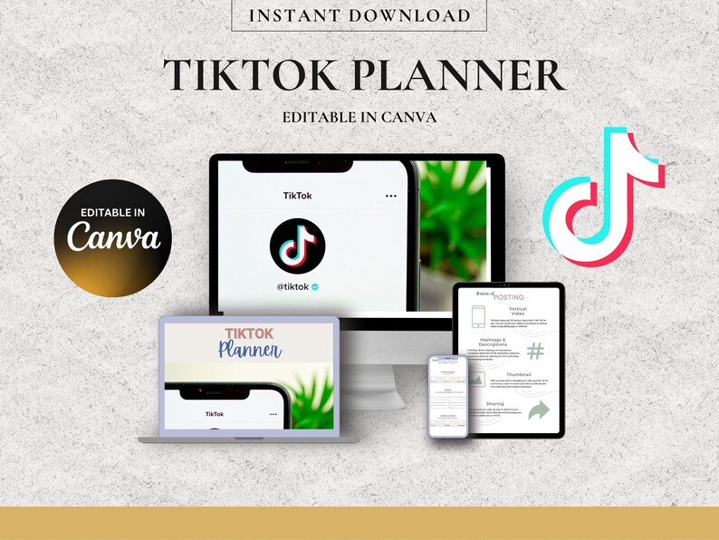 Tiktok Planner With MRR & PLR | Editable Canva Template |social Media ...
