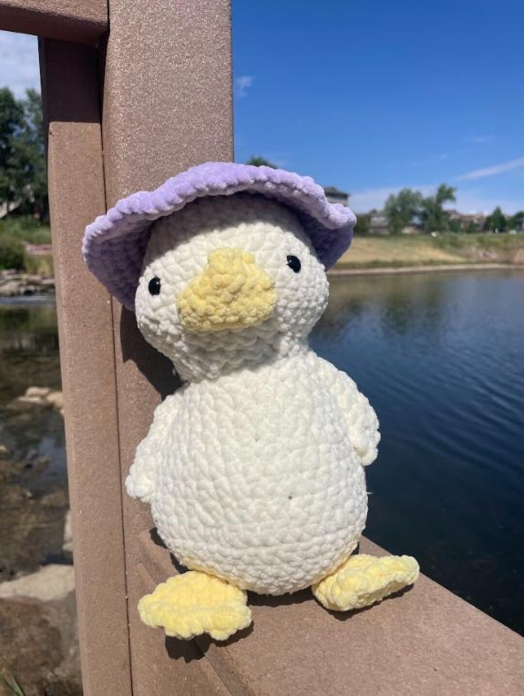 Crochet Duck Wearing a Floppy Hat - Etsy