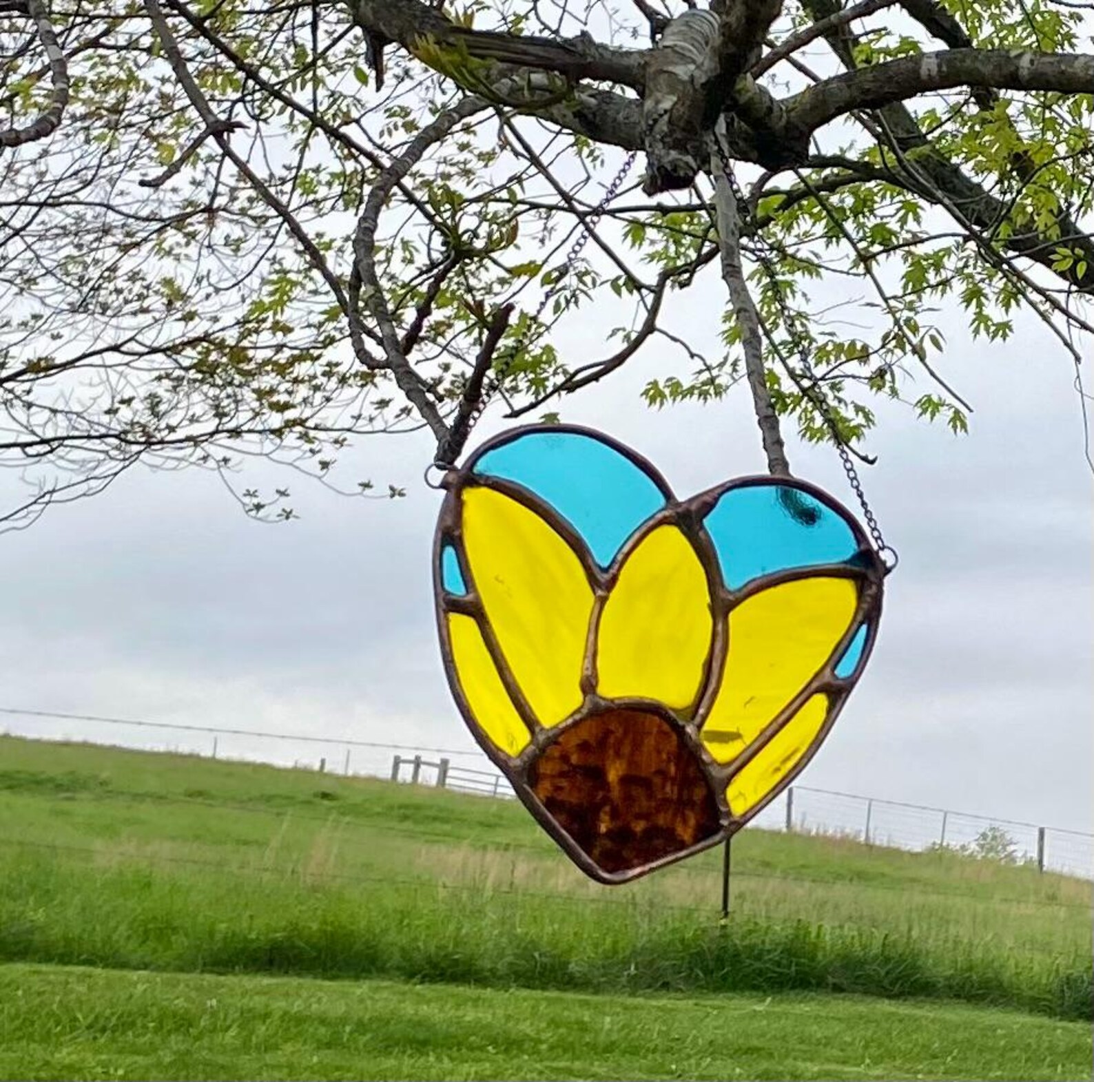 Stained Glass Heart Flower Pattern Stained Glass Sun Catcher Pattern ...