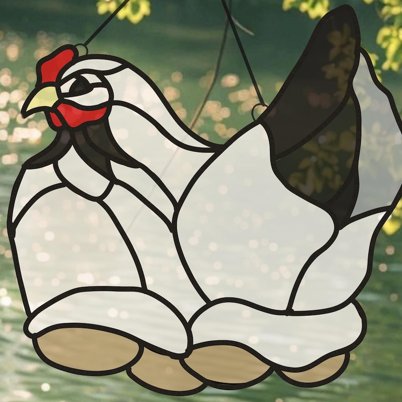 Chicken Stained Glass - Etsy