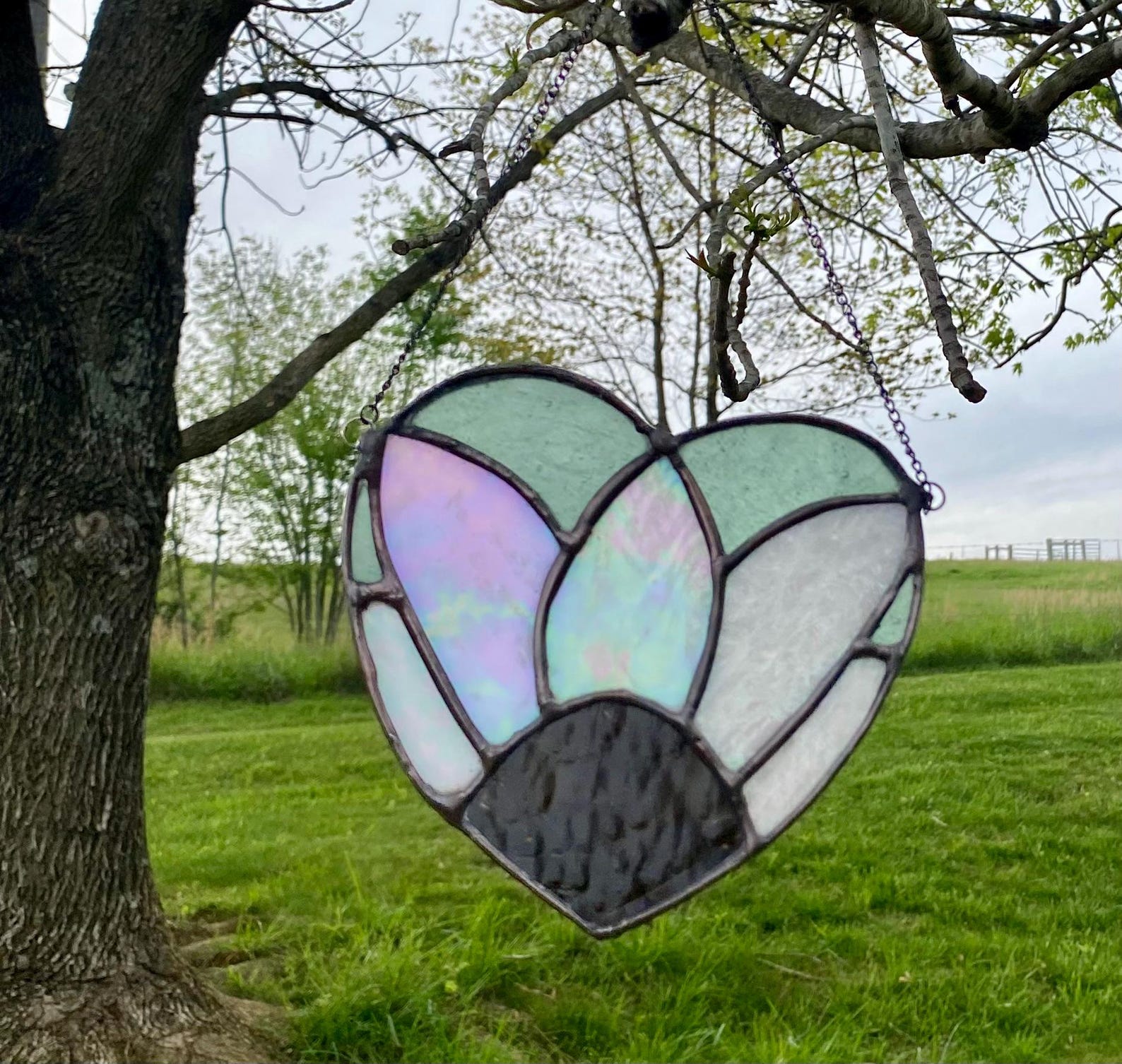 Stained Glass Heart Flower Pattern Stained Glass Sun Catcher Pattern ...