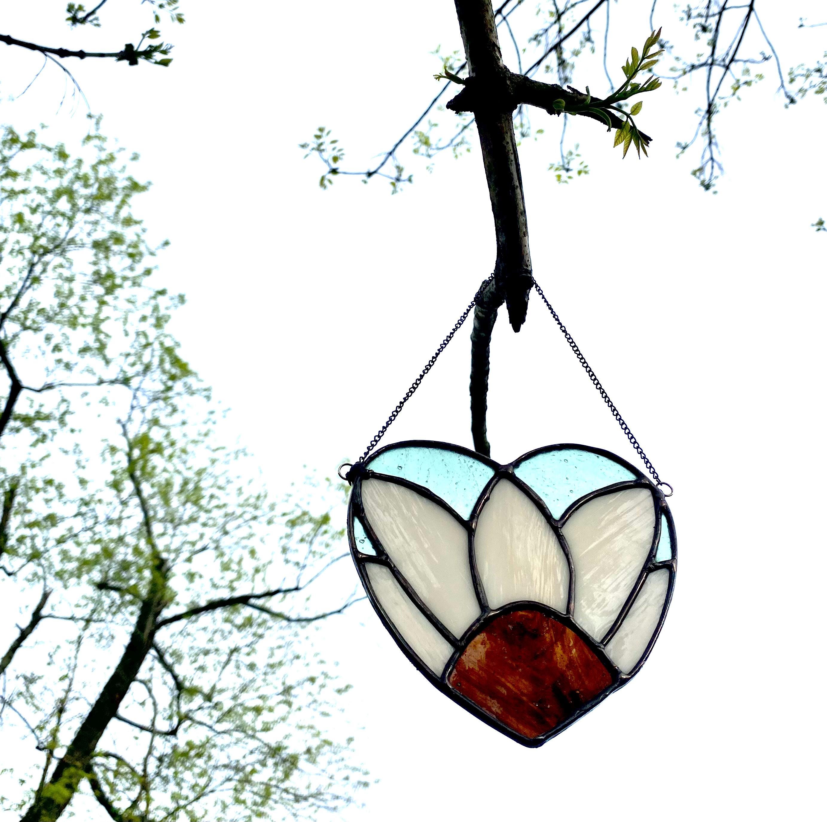 Stained Glass Heart Flower Pattern Stained Glass Sun Catcher Pattern ...