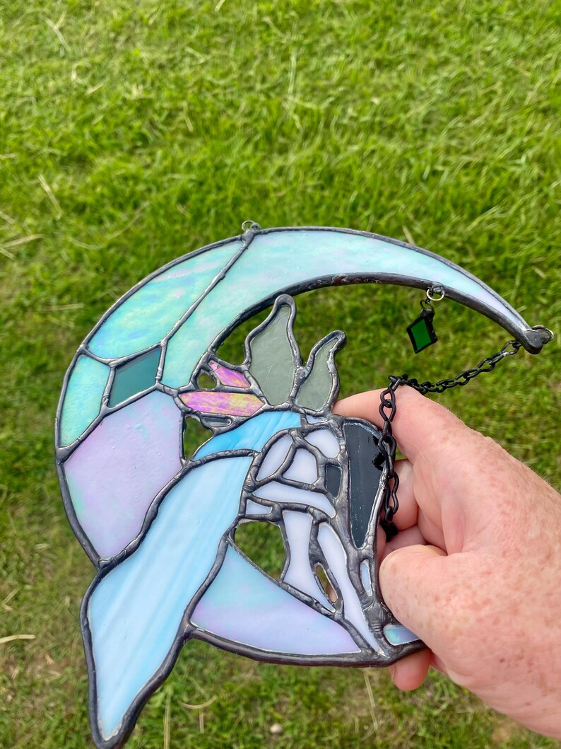 Stained Glass Moon Fairy Pattern, Stained Glass Sun Catcher Pattern ...