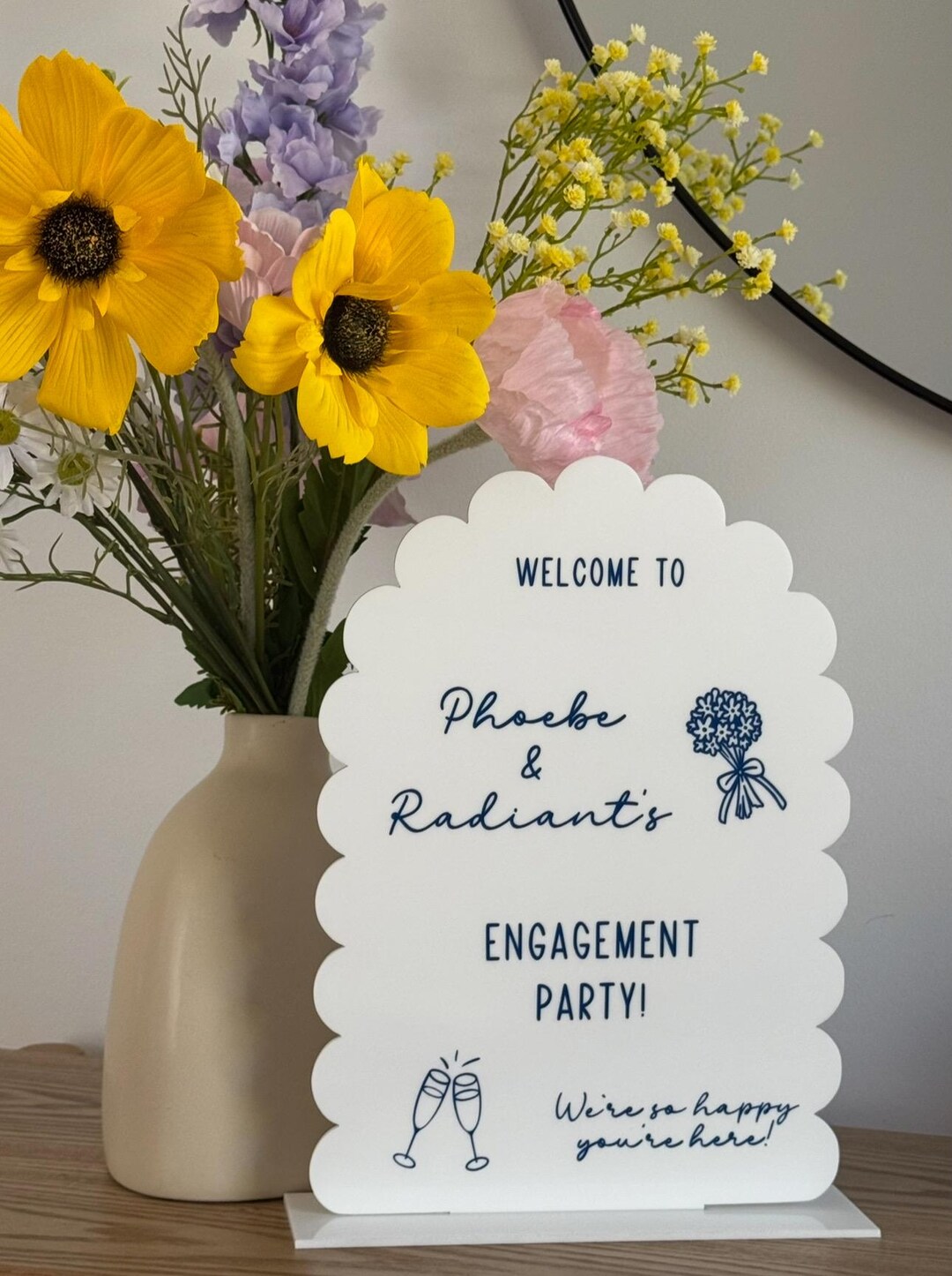 Custom A4 Wavy Border Welcome Sign | Welcome Signs | Wavy Border ...