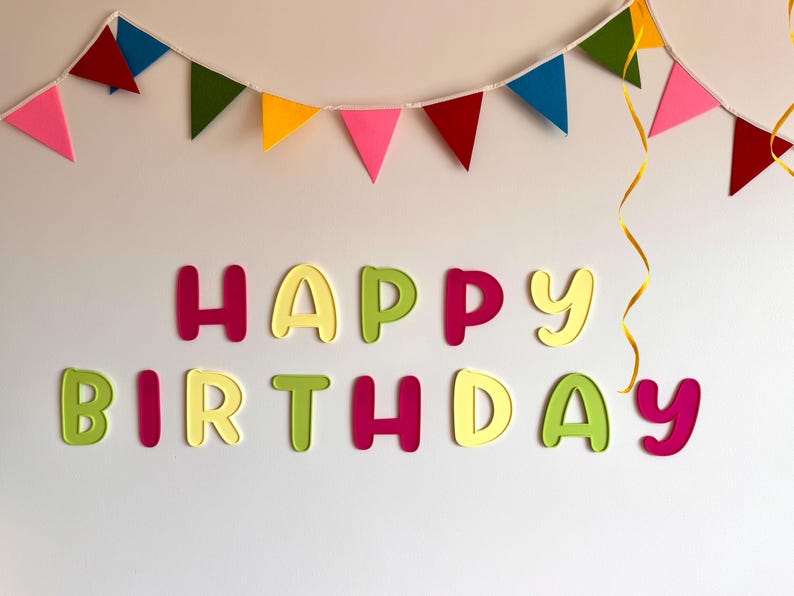 Chubby Happy Birthday Letters | Bubble Letter Wall Sign | Happy ...