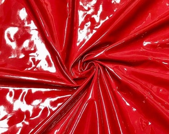 Shiny Red 4-way Stretch Vinyl Latex Fabric by the Yard, 60 Wide, DIY ...