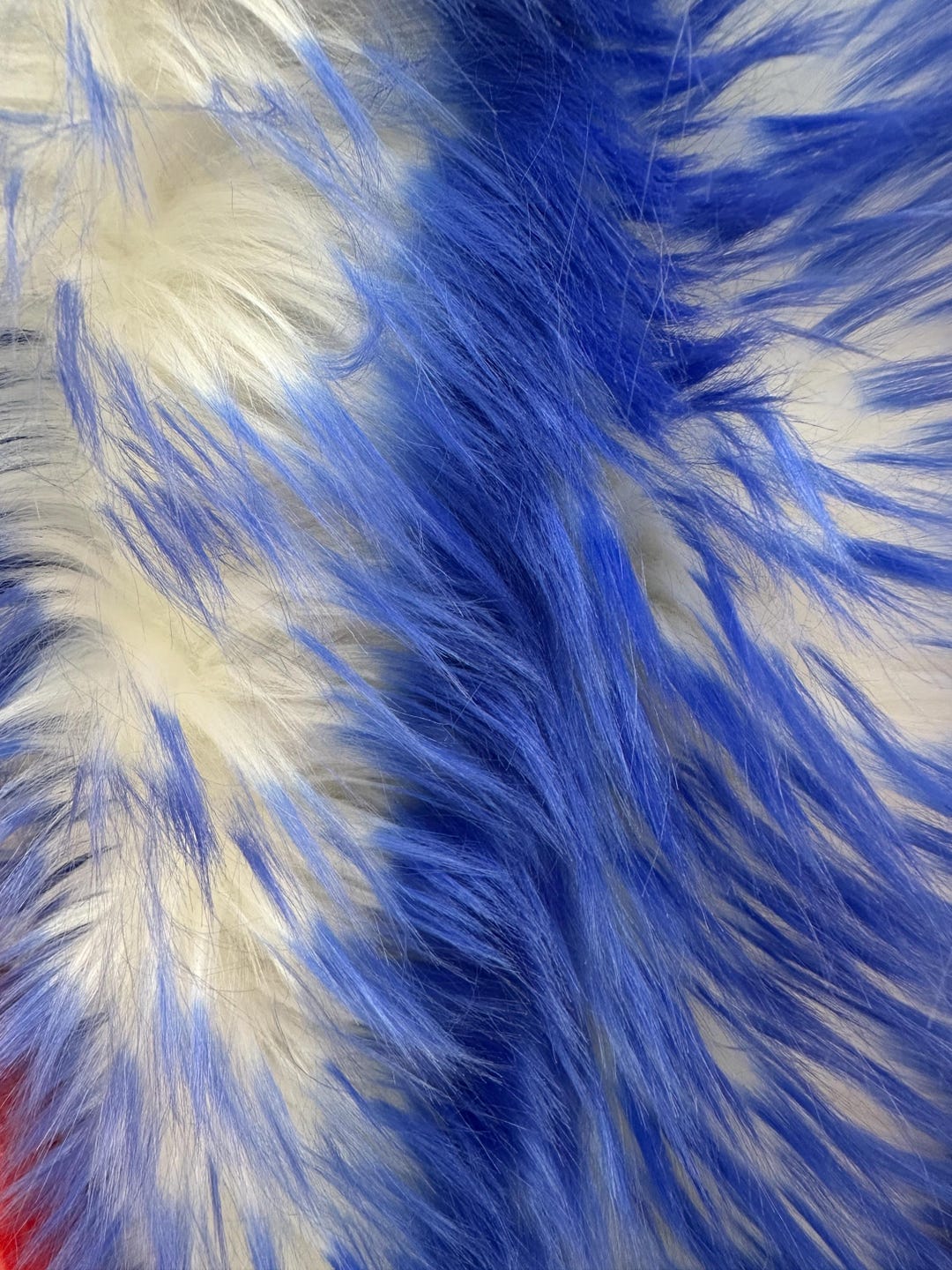 Royal Blue & White Shaggy Faux Fur Fabric 60" Wide, Long Pile - Etsy