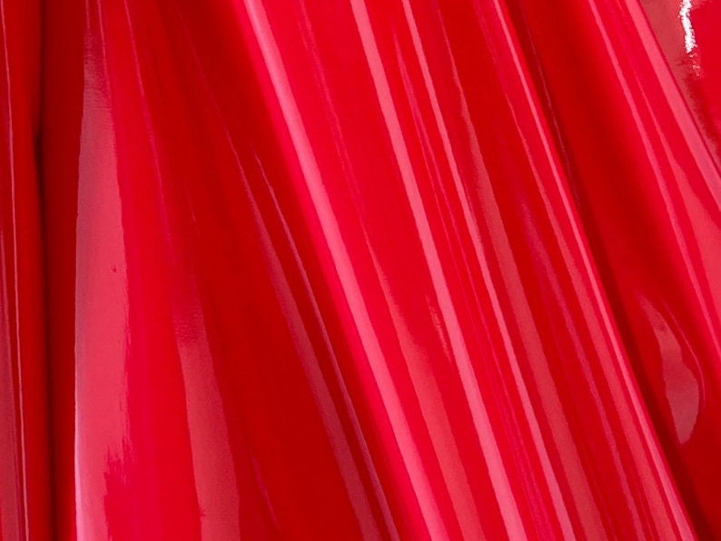Shiny Red 4-way Stretch Vinyl Latex Fabric by the Yard, 60" Wide, DIY ...