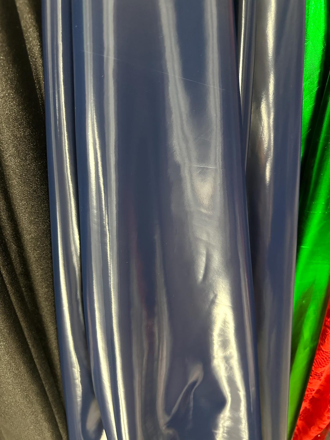 Navy Blue Shiny Vinyl Fabric by the Yard 4-way Stretch PVC - Etsy