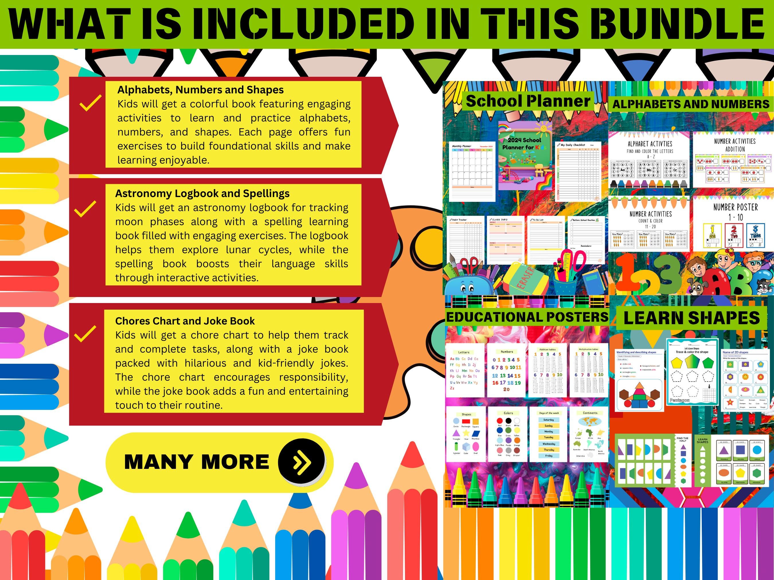 Ultimate Kids Digital Planner Bundle Back to School Planner Puzzles ...