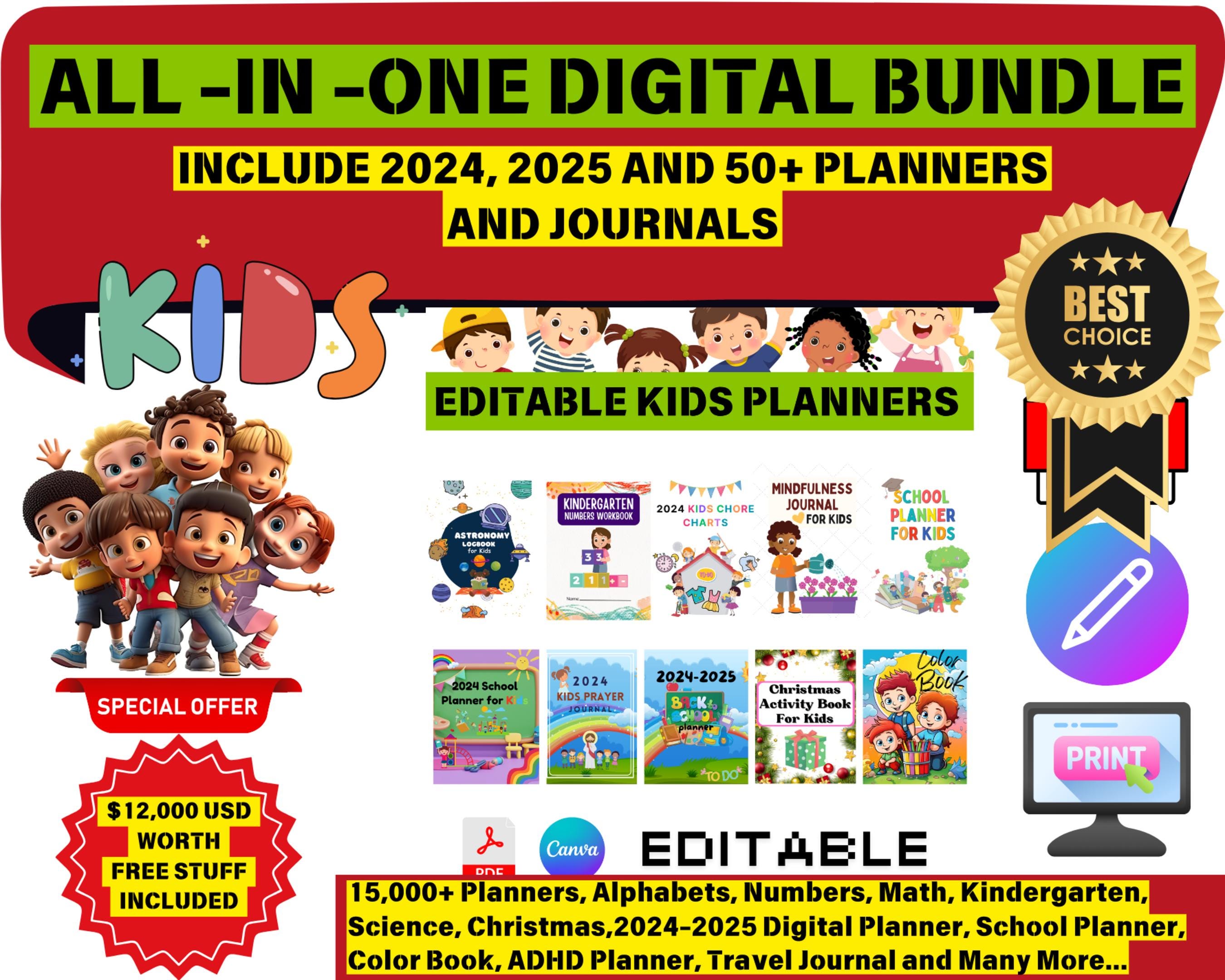 Ultimate Kids Digital Planner Bundle Back to School Planner Puzzles ...