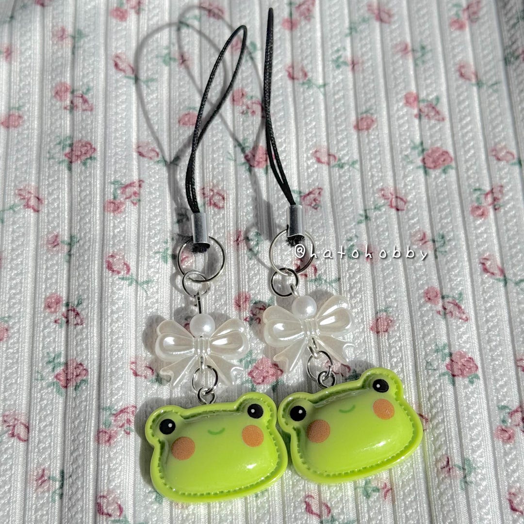 Frog Charm, Frog Phone Charm, Cute Frog Keychain, Kawaii Phonecharm ...
