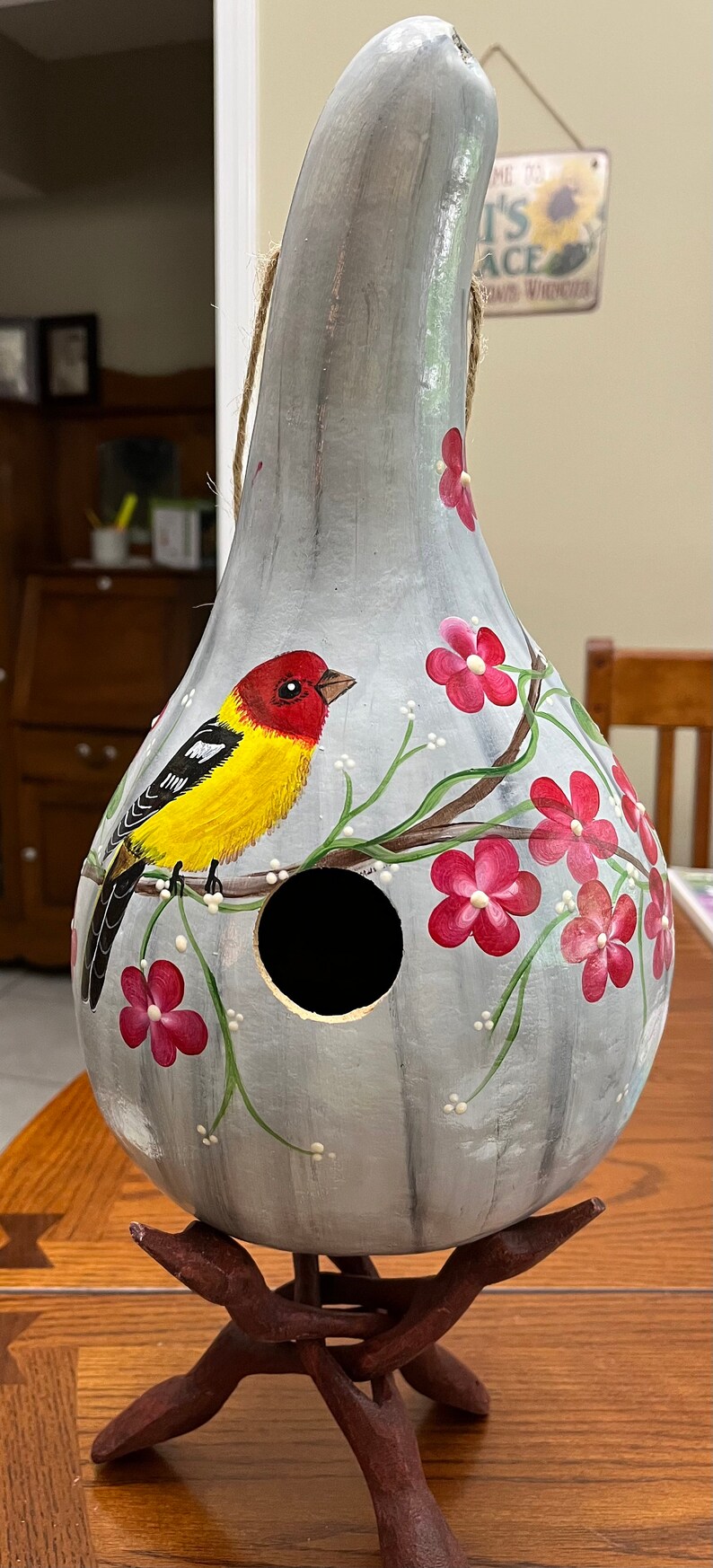 Gourd Birdhouse Handpainted Fabulous - Etsy