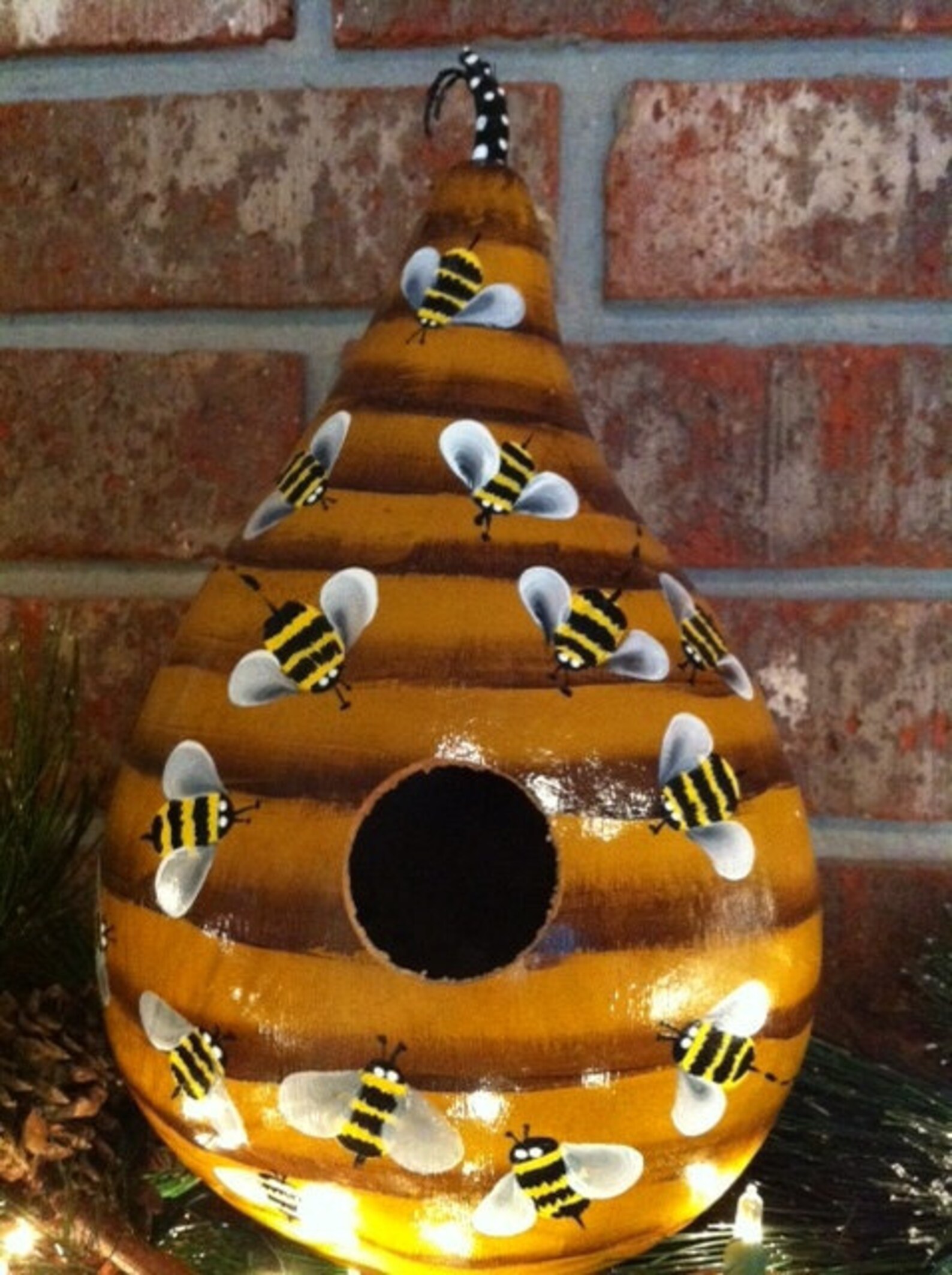 Gourd Birdhouse Handpainted With Bumble Bees and Beehive Must - Etsy