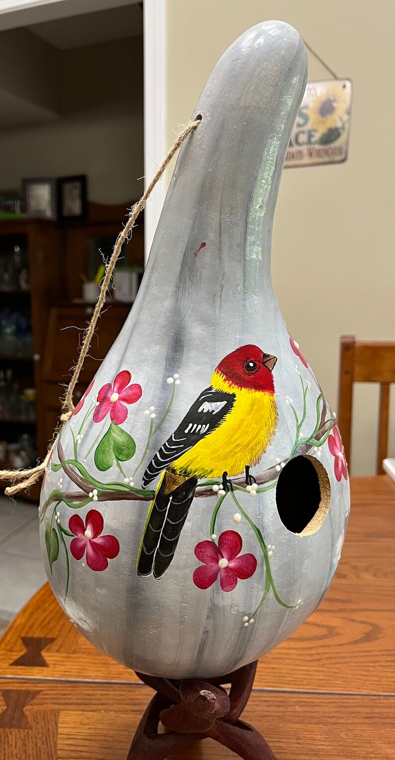 Gourd Birdhouse Handpainted Fabulous - Etsy