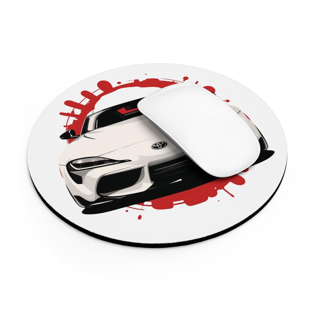 Toyota Supra Mouse Pad, Round Car Enthusiast Desk Mat, Sports Car ...