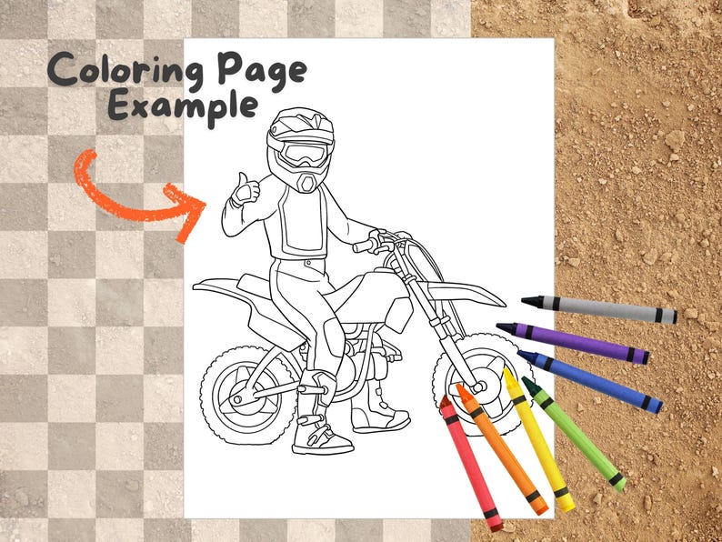 Dirt Bike Coloring Pages for Kids | Instant Download | Motocross ...