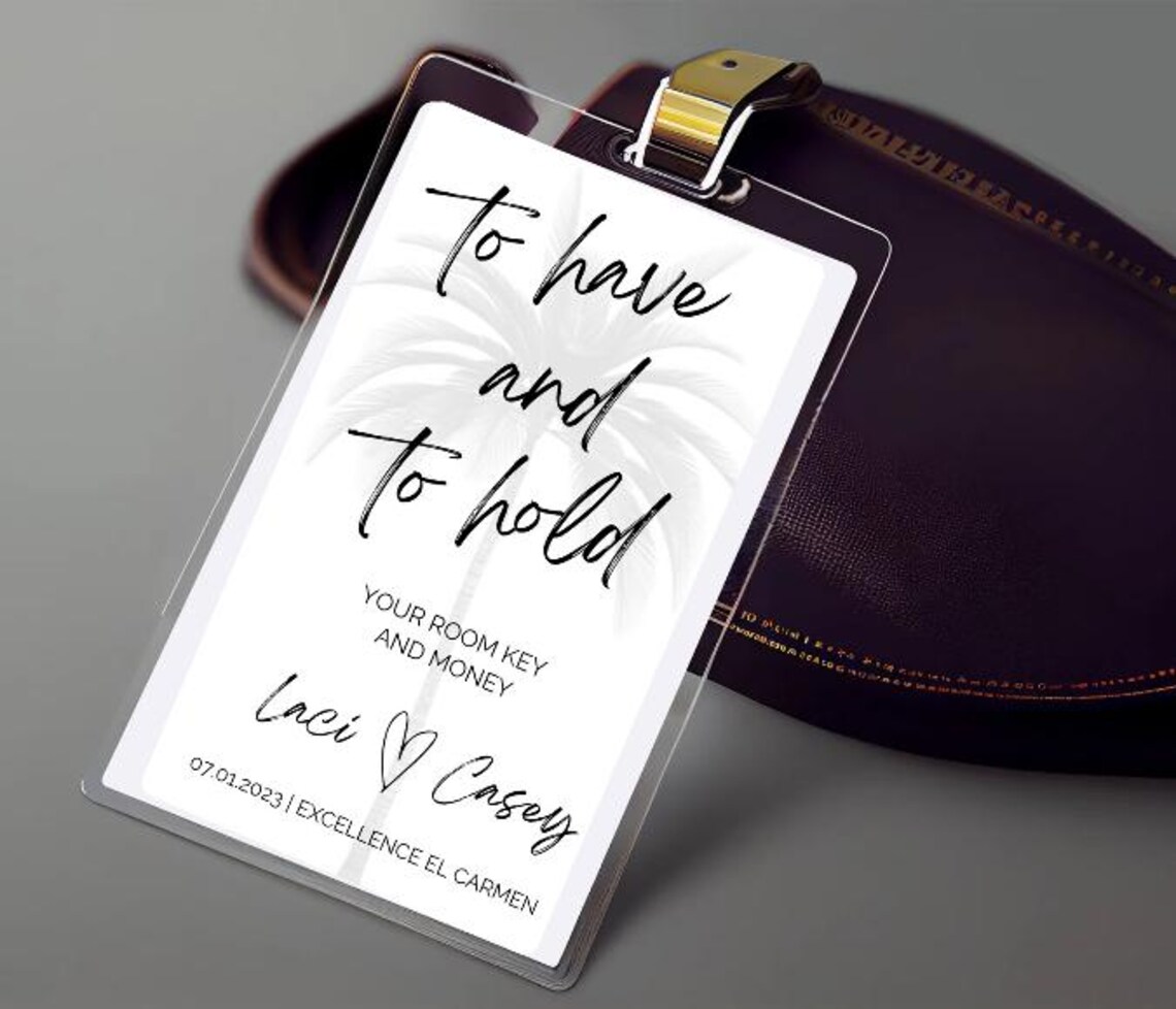 Destination Wedding to Have and to Hold Room Key Card Holder Timeline ...