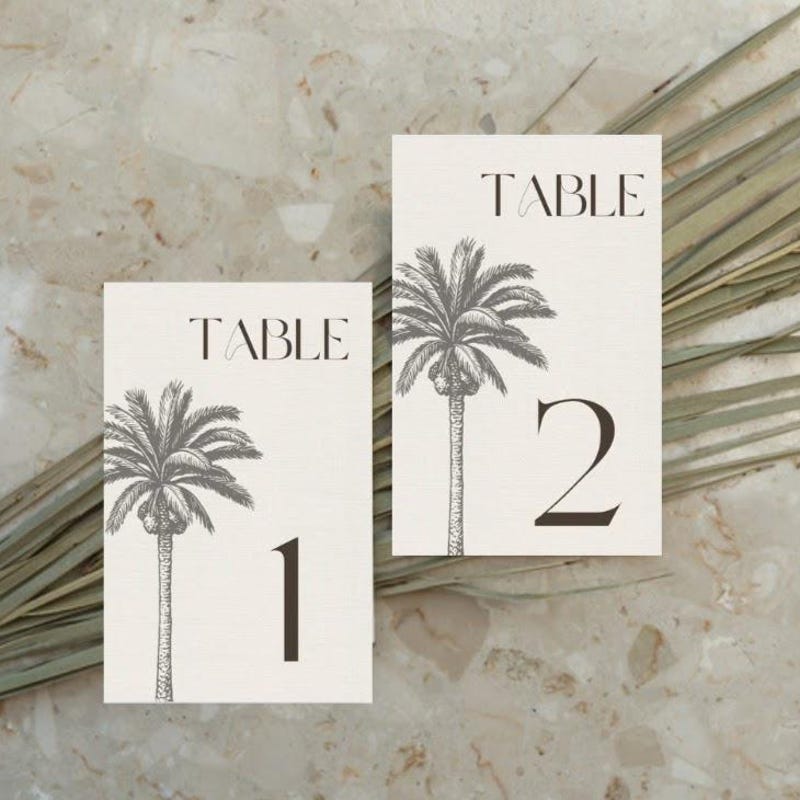 Palm Tree Table Number - Etsy